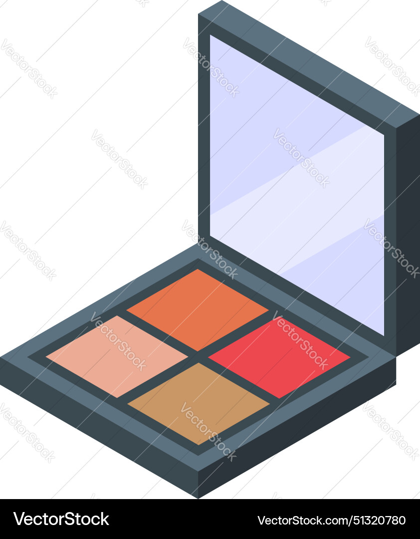 Isometric cosmetic eyeshadow palette icon Vector Image