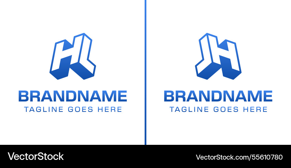 Letters hl or jh 3d monogram logo symbolizes Vector Image