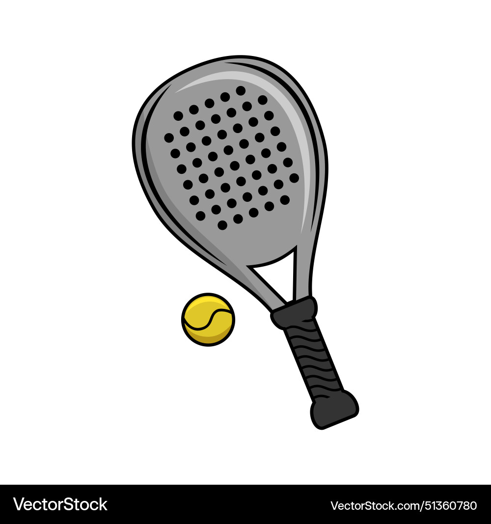 Padel racket and ball design Royalty Free Vector Image