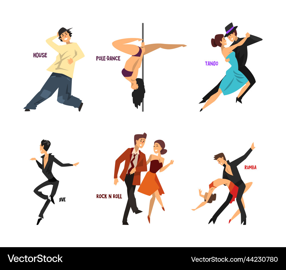 Professional dancer people dancing performing Vector Image