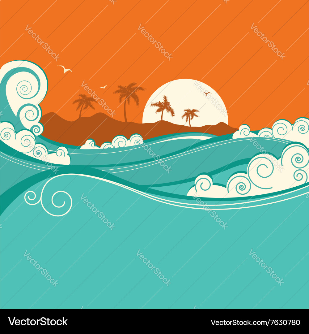 Seaside background Royalty Free Vector Image - VectorStock