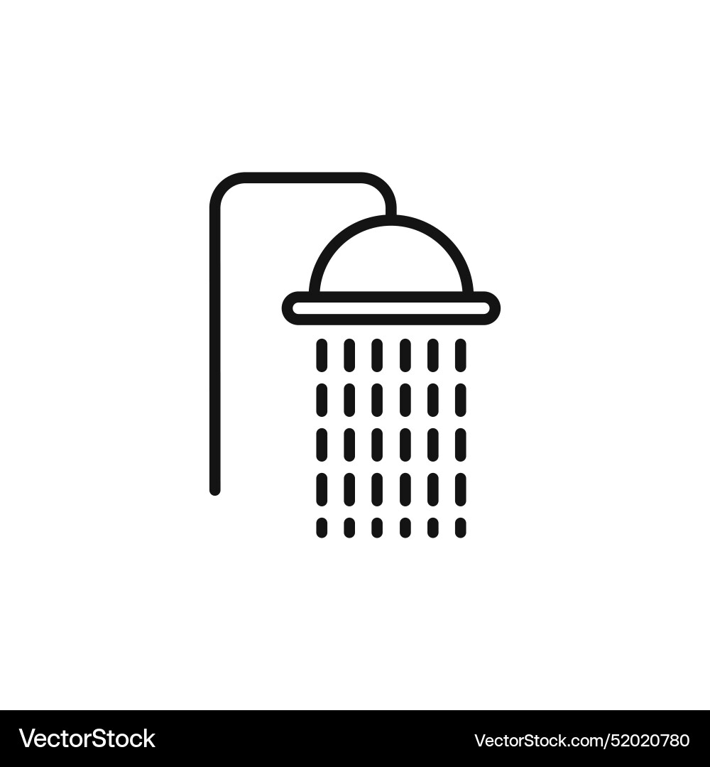 Shower icon outline collection in black Royalty Free Vector
