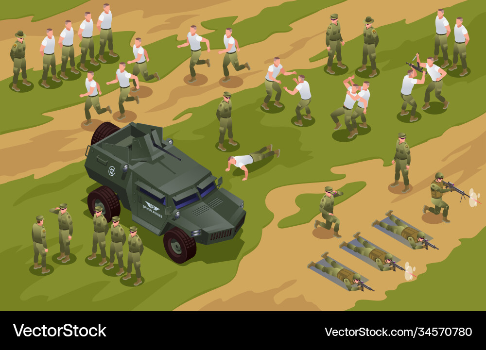 Special operations forces training Royalty Free Vector Image
