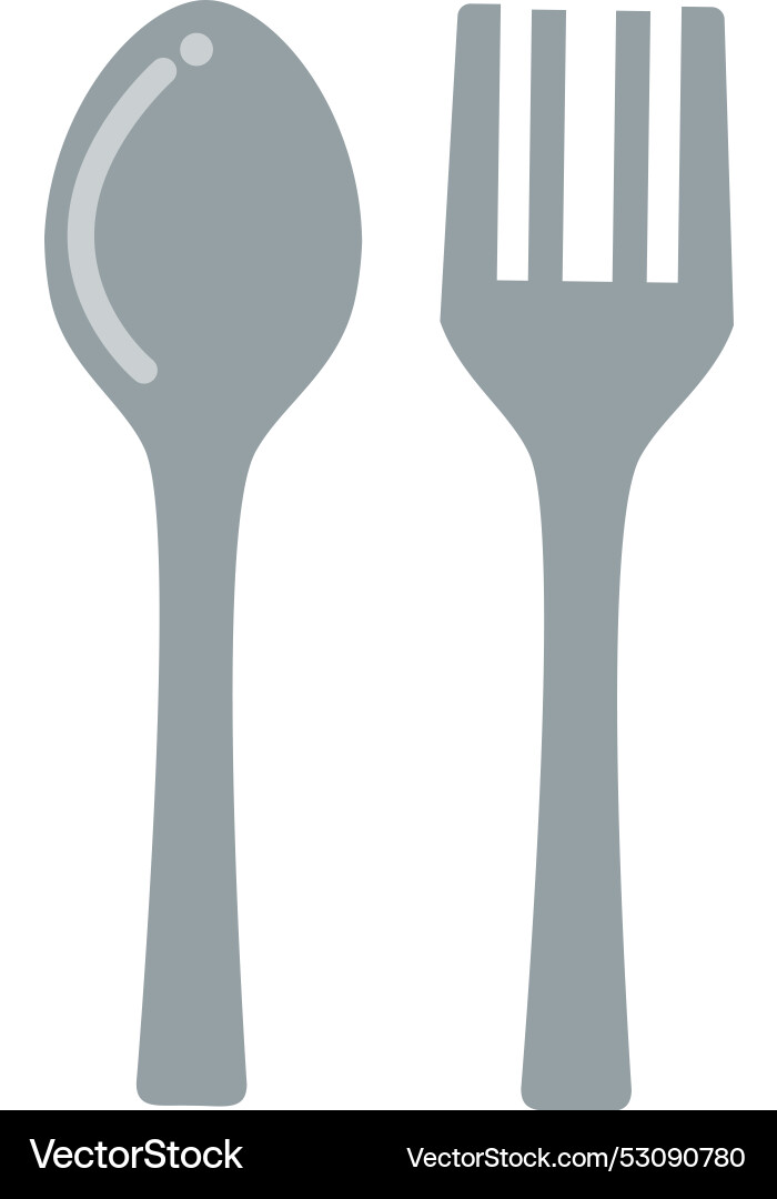 Spoon and fork icon dinner symbol cutlery sign Vector Image