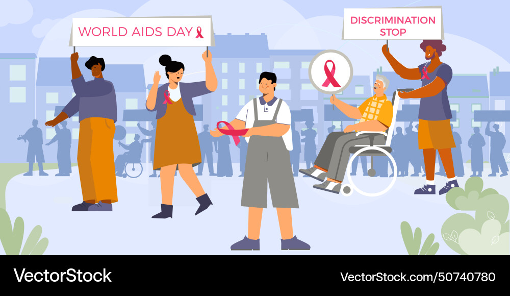 Stop aids discrimination composition Royalty Free Vector
