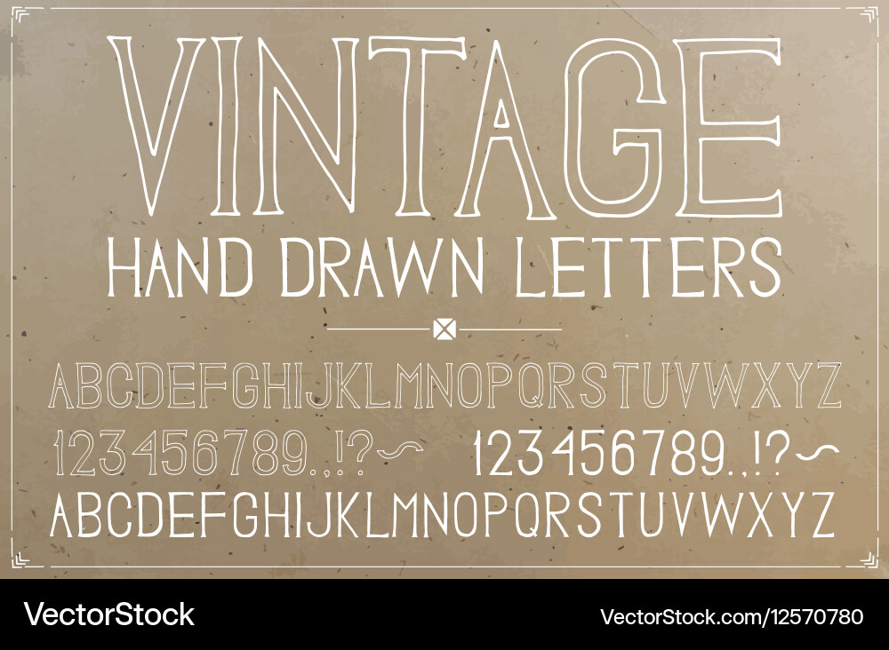 Vintage hand drawn alphabet Royalty Free Vector Image