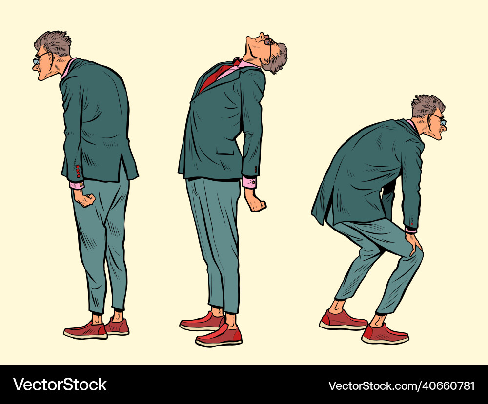 A businessman is looking at something the pose Vector Image