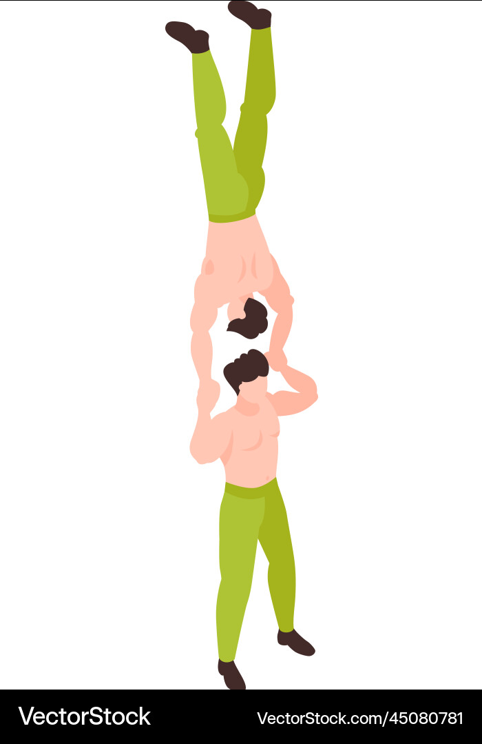 Circus acrobats isometric composition Royalty Free Vector