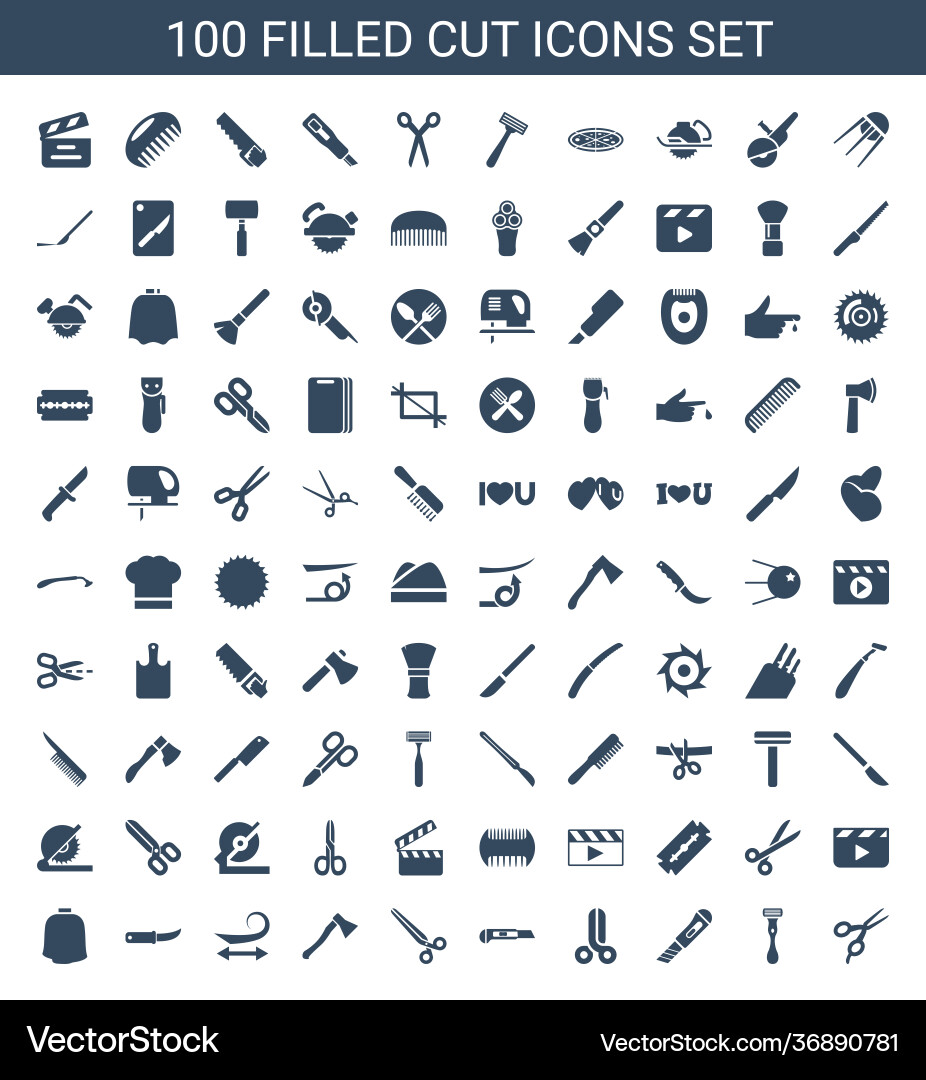 Cut icons Royalty Free Vector Image - VectorStock