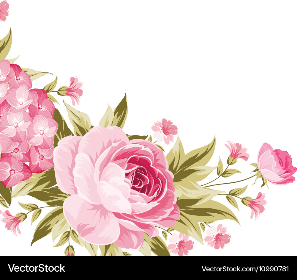 Floral garland template Royalty Free Vector Image
