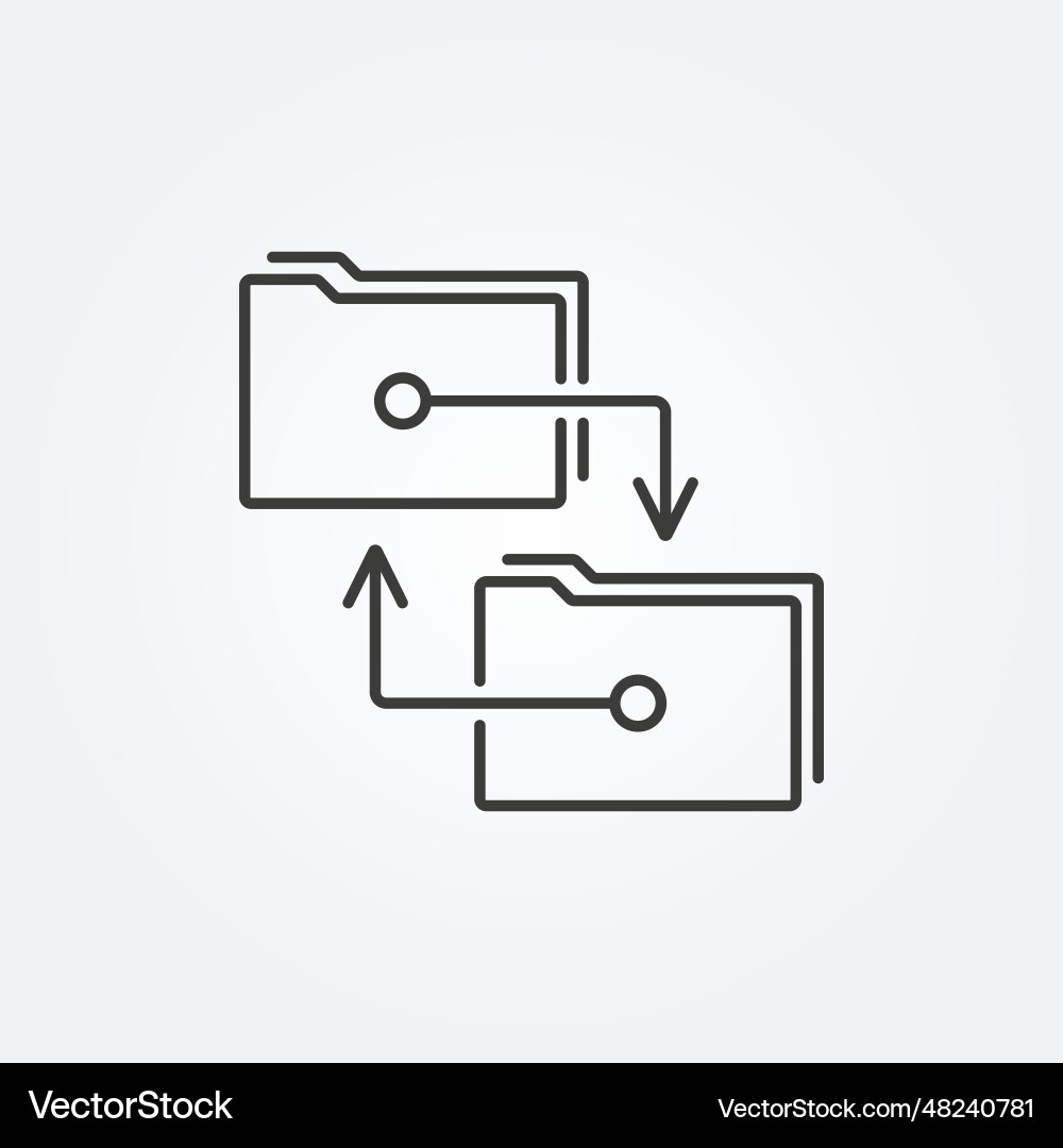 Folders with transfer arrows file icon Royalty Free Vector