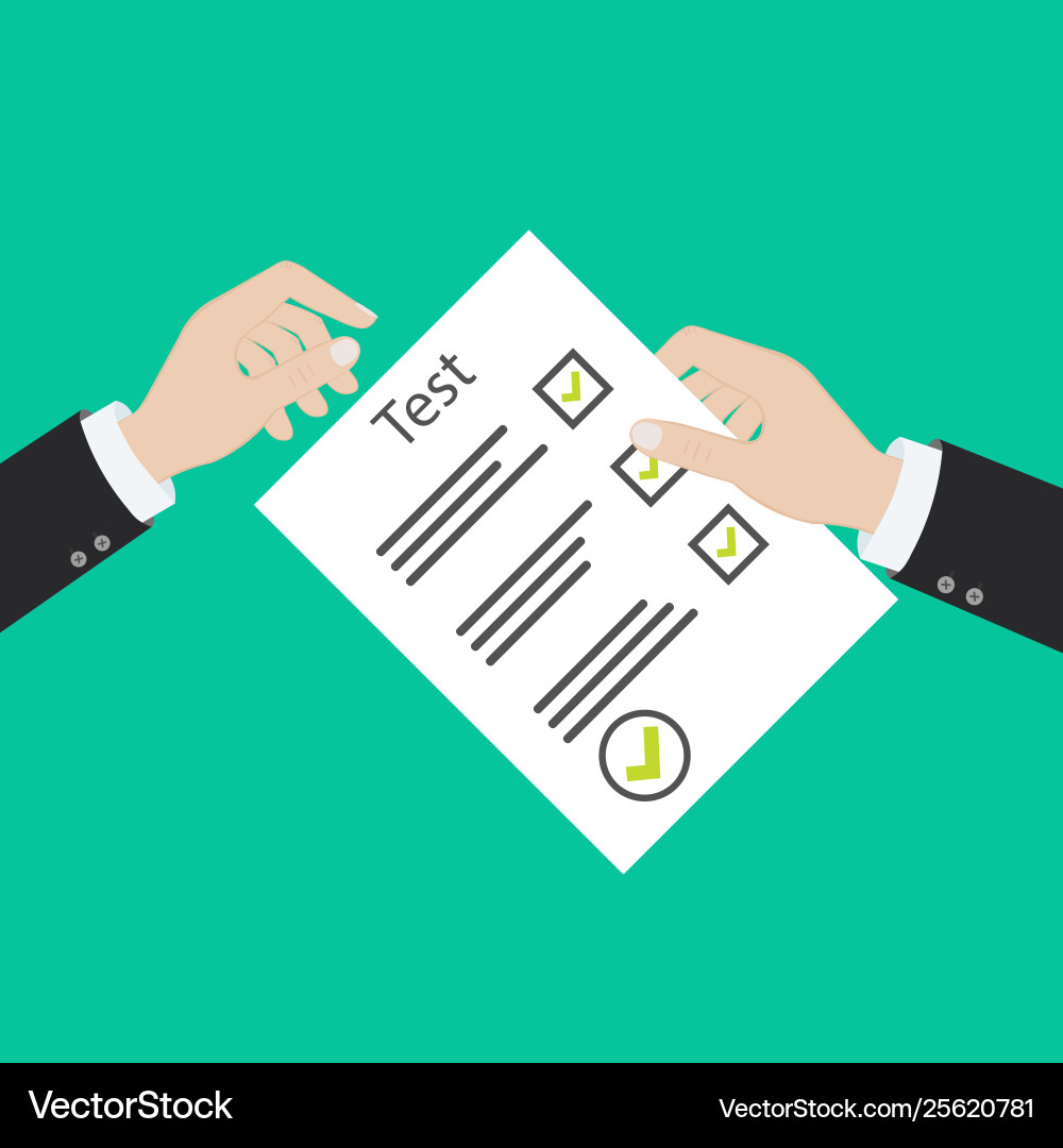 Hands man with clock and pencil concept test Vector Image