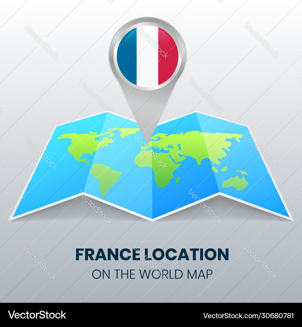 Location icon france auf der Weltkarte Lizenzfreier Vektor