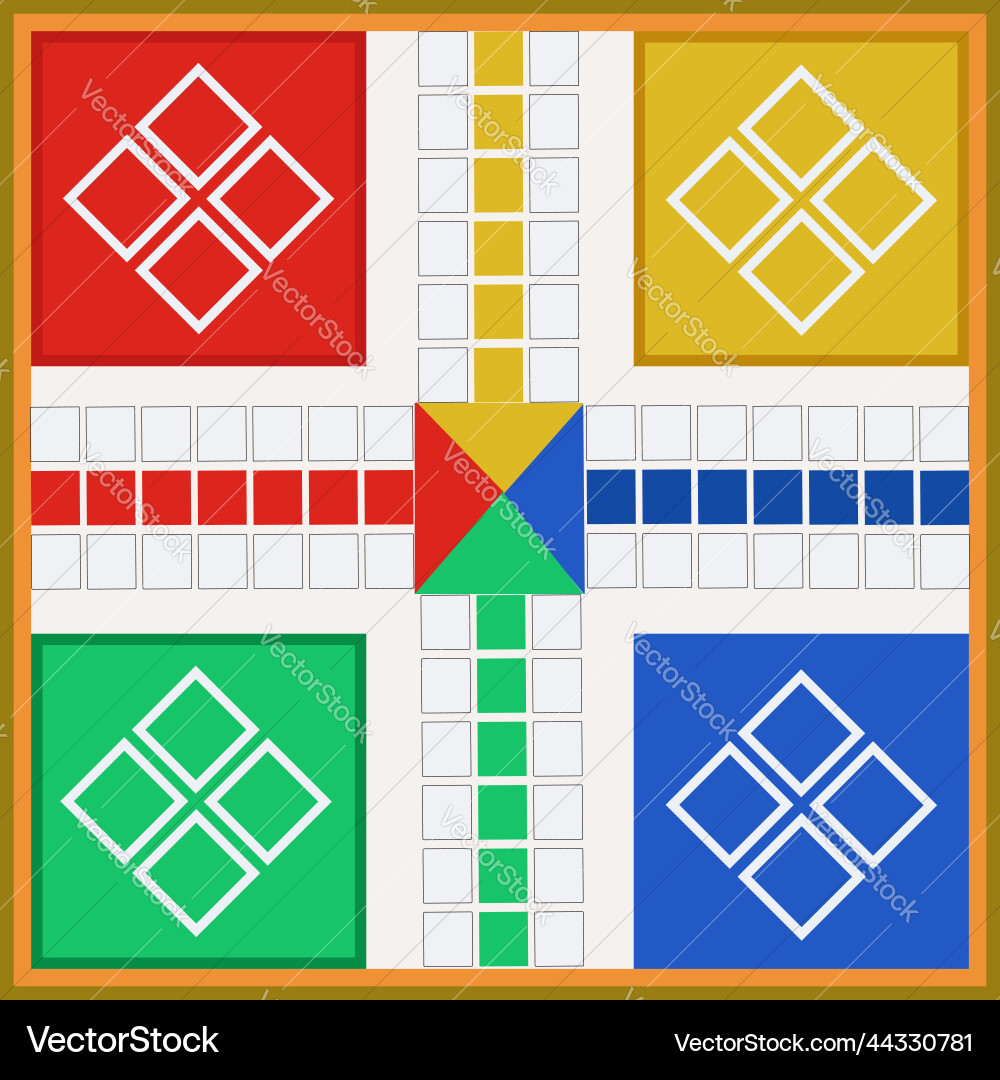 Ludo board game on a white background Royalty Free Vector