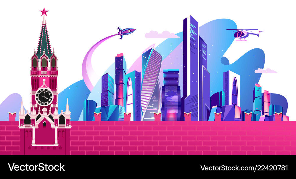 Moscow city banner Royalty Free Vector Image - VectorStock