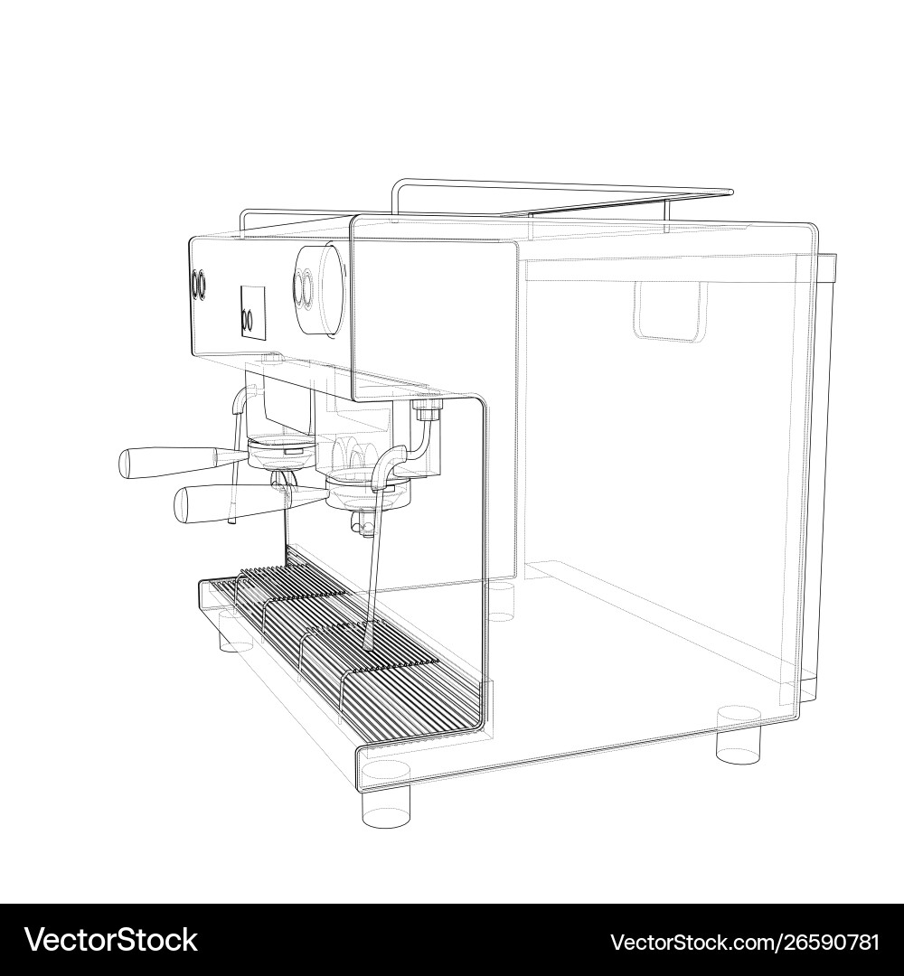 Outline coffee machine Royalty Free Vector Image