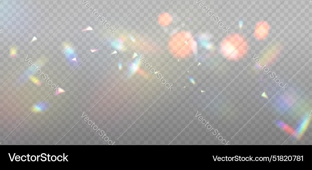 Prism light dispersion overlay with rainbow Vector Image