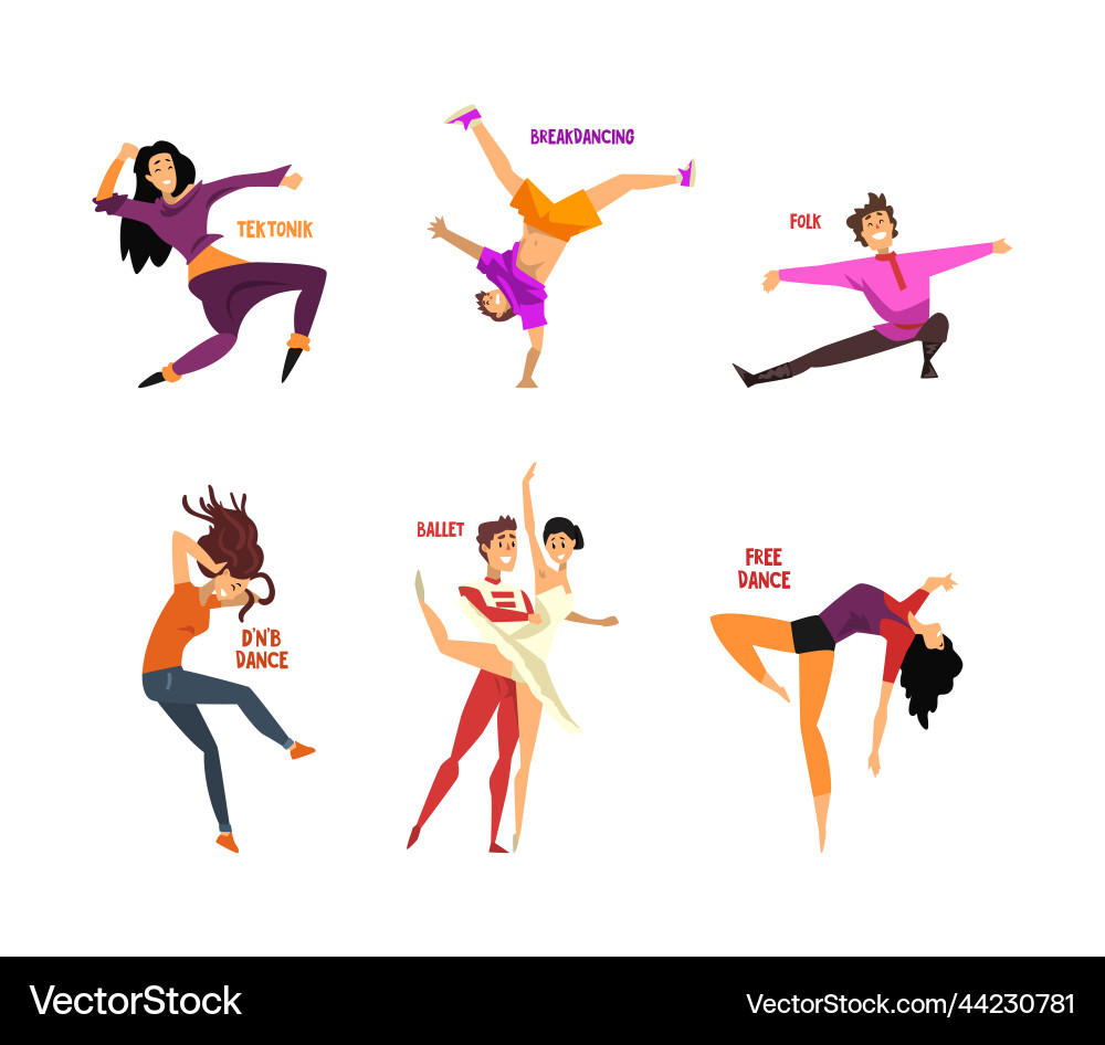 Professional dancer people dancing performing Vector Image