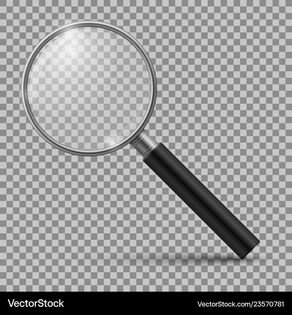 Realistic magnifying glass magnification zoom Vector Image