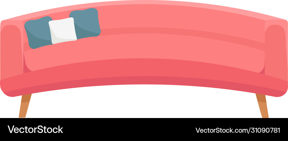 Red sofa icon cartoon style Royalty Free Vector Image