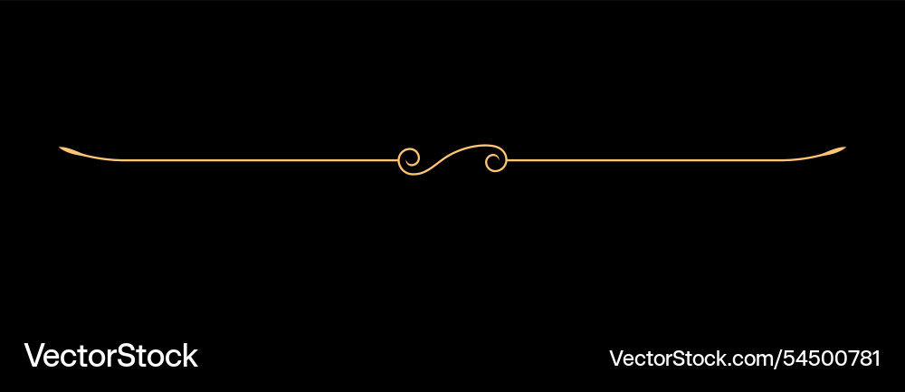 Thin gold border with filigree for premium Vector Image