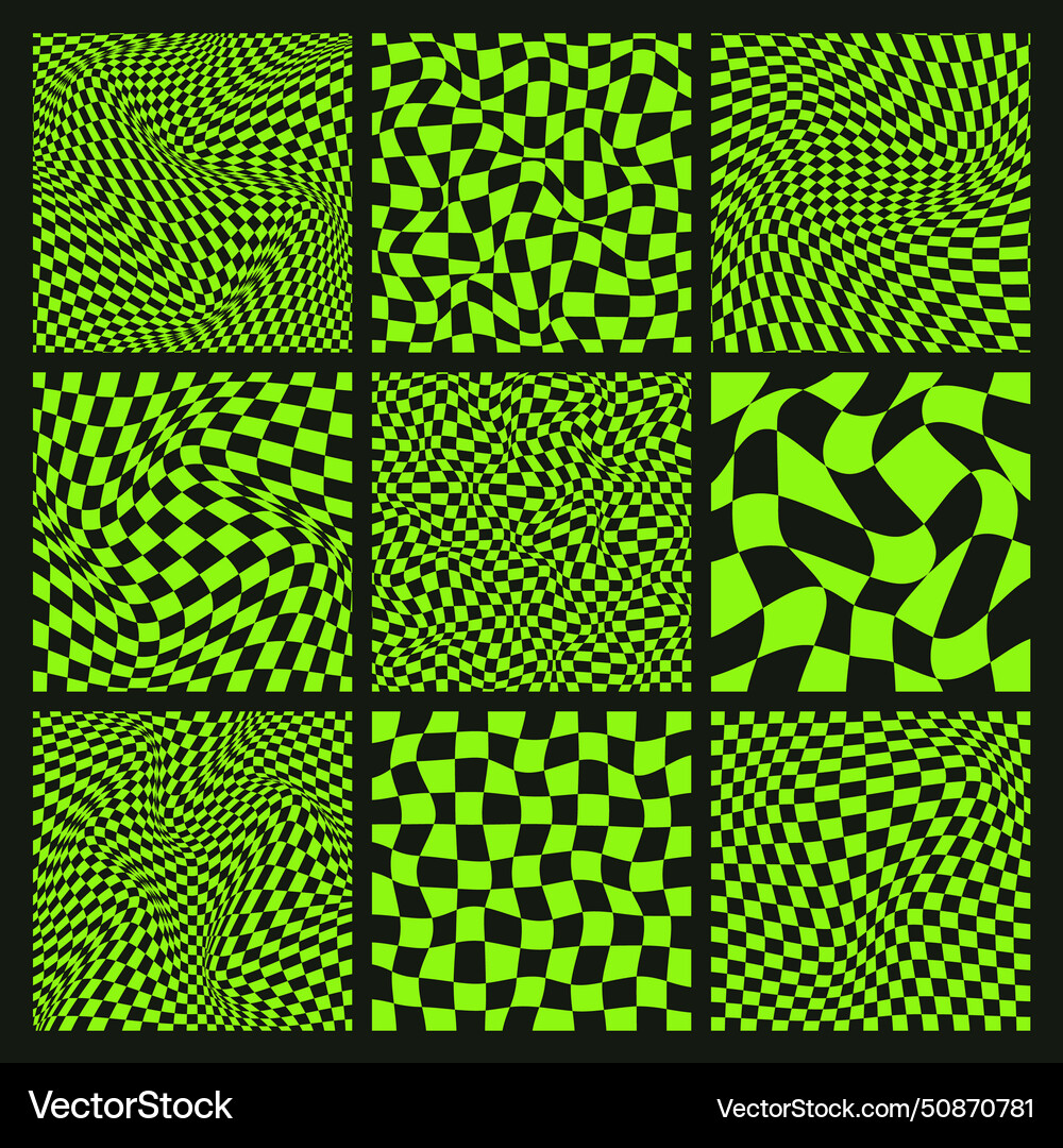 Trendy checkered pattern black and green Vector Image