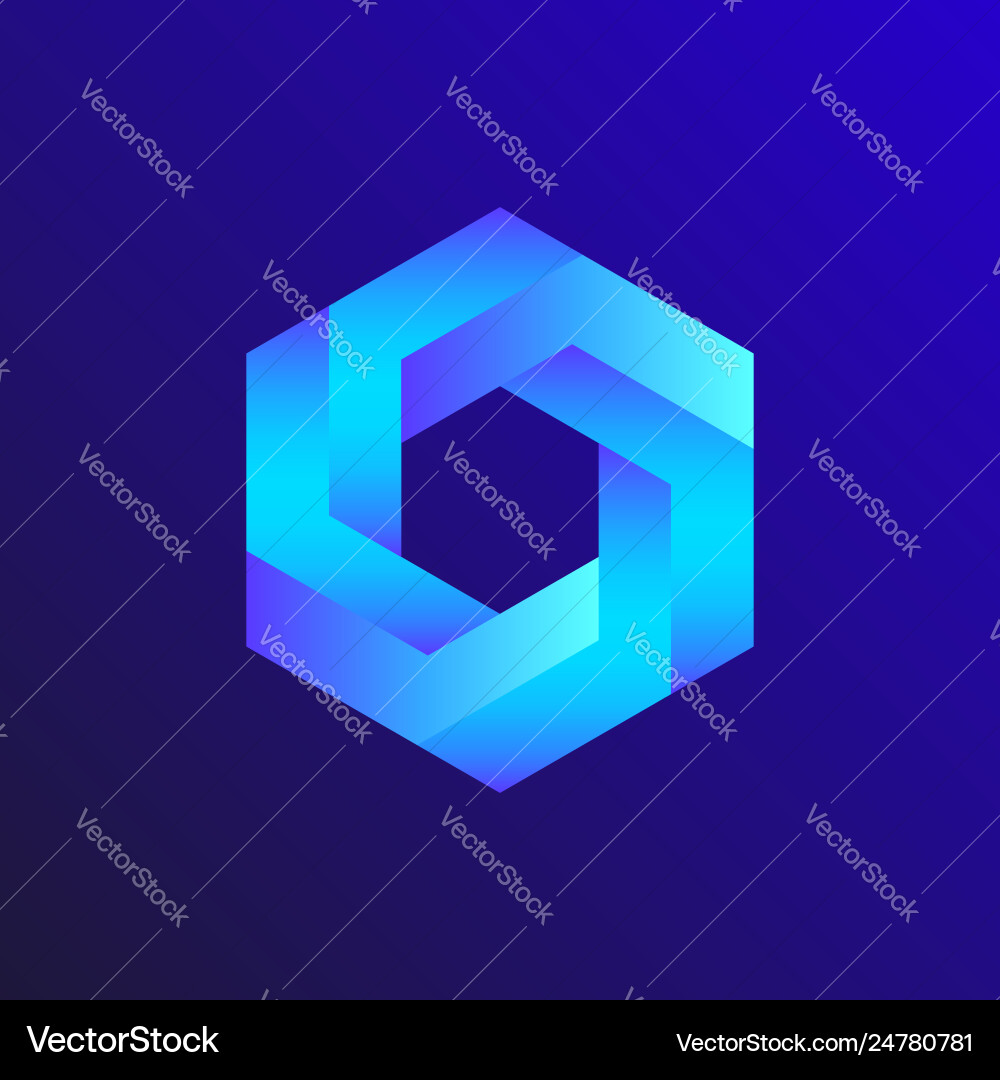 Unreal optical hexagon isometric drawing Vector Image