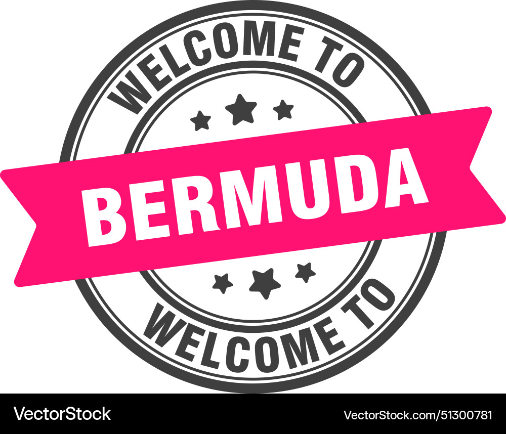 Welcome to bermuda stamp round sign Royalty Free Vector
