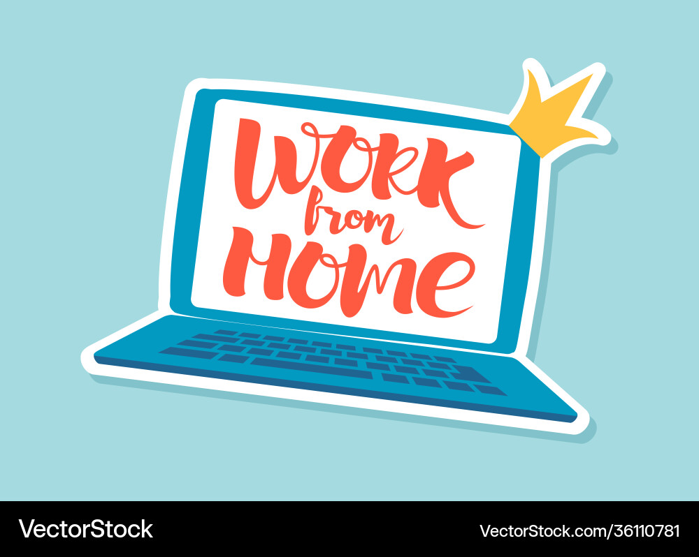 Work From Home Laptop Concept Royalty Free Vector Image