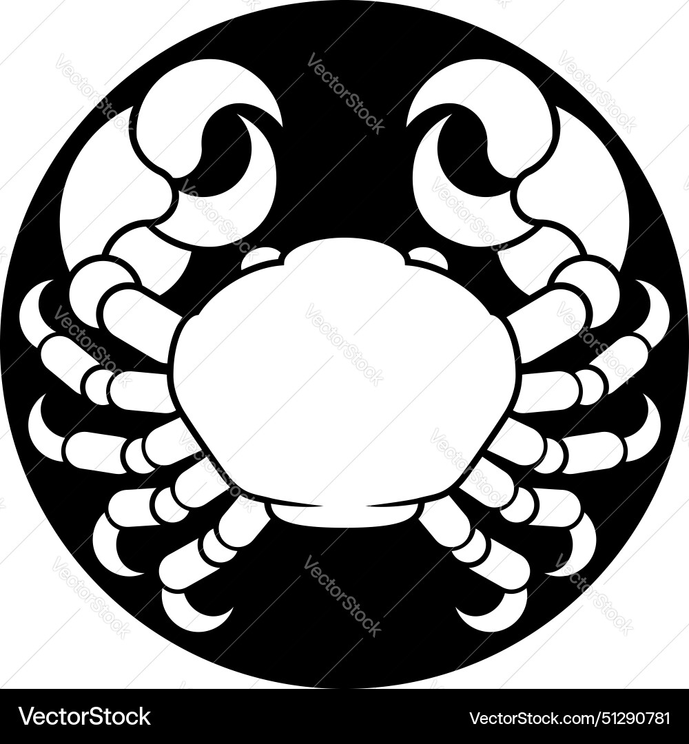 Zodiac signs cancer crab Royalty Free Vector Image