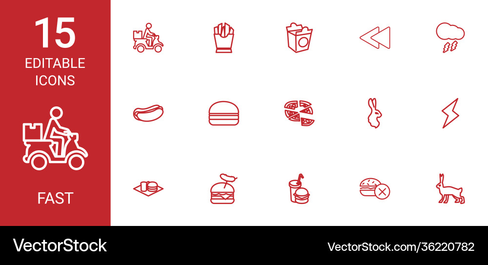 15 fast icons Royalty Free Vector Image - VectorStock