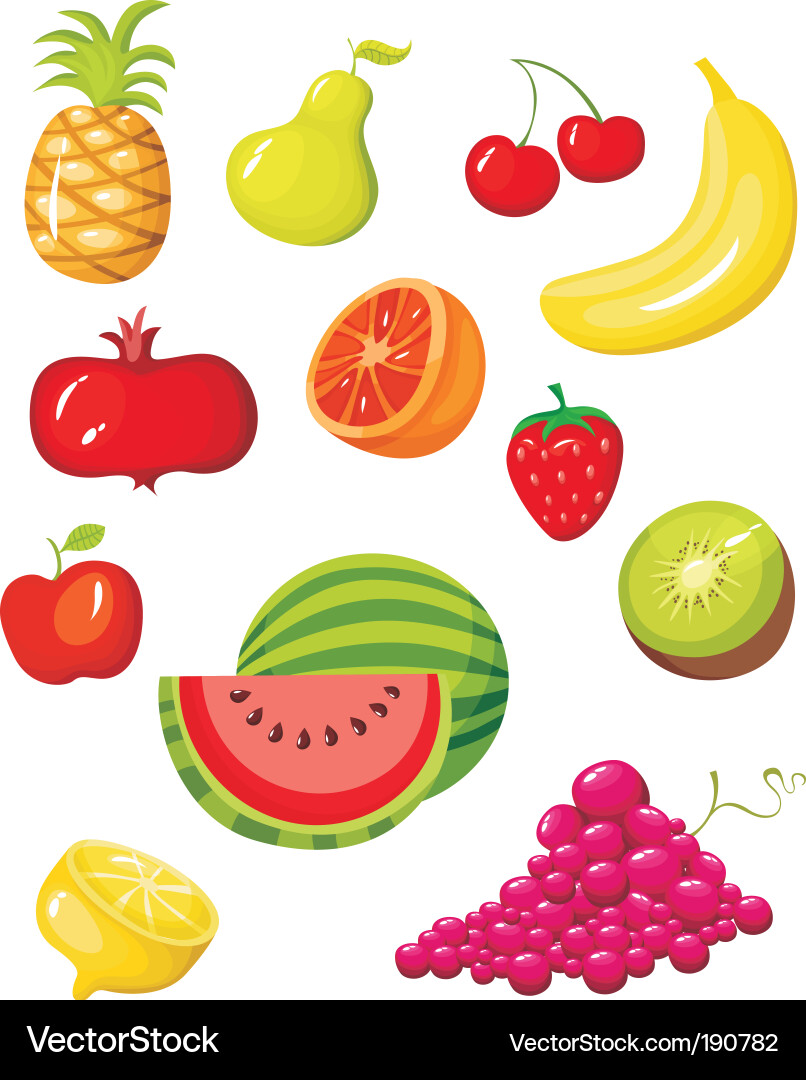 Fruit set Royalty Free Vector Image - VectorStock