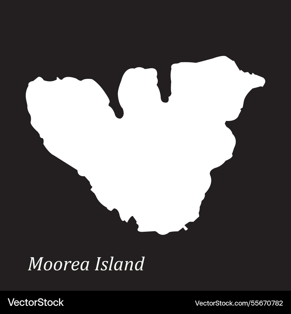 Map of moorea island area Royalty Free Vector Image