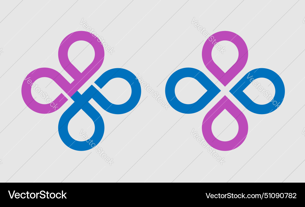 Set of 4 stages infographic shape - infinity style