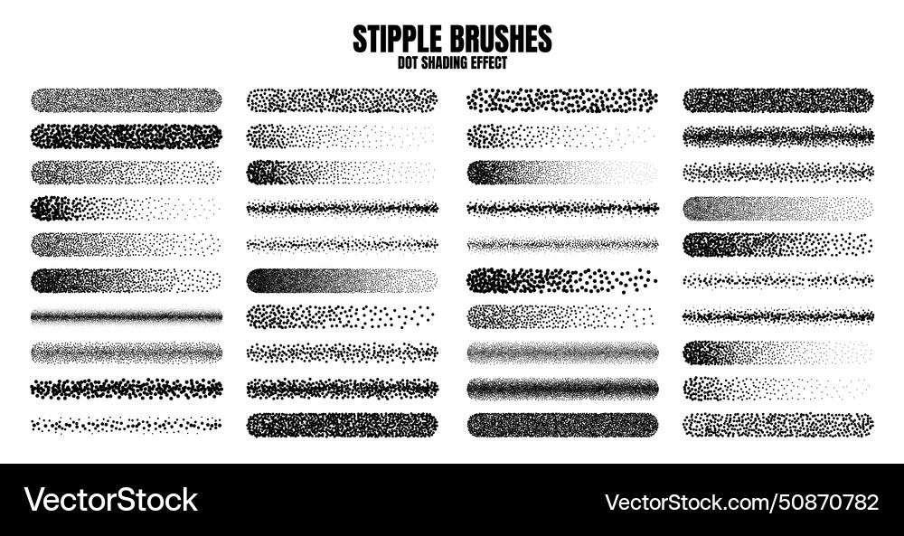 Stipple scatter brush ink drawing and texturing Vector Image