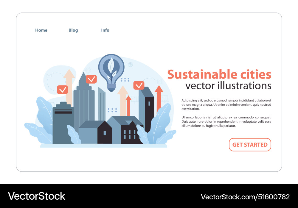 Sustainable cities depicted by a progressive Vector Image