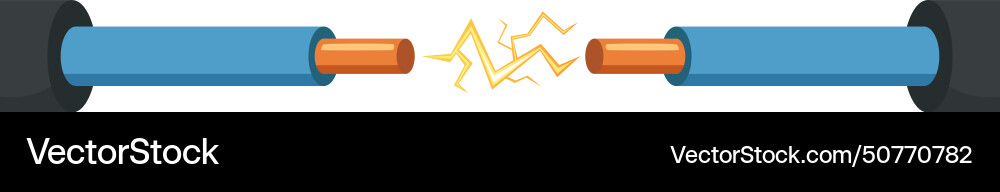 Wire conenction with electric energy power cable Vector Image