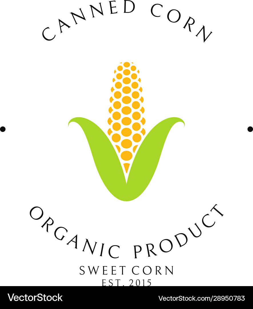 Canned corn logo template Royalty Free Vector Image