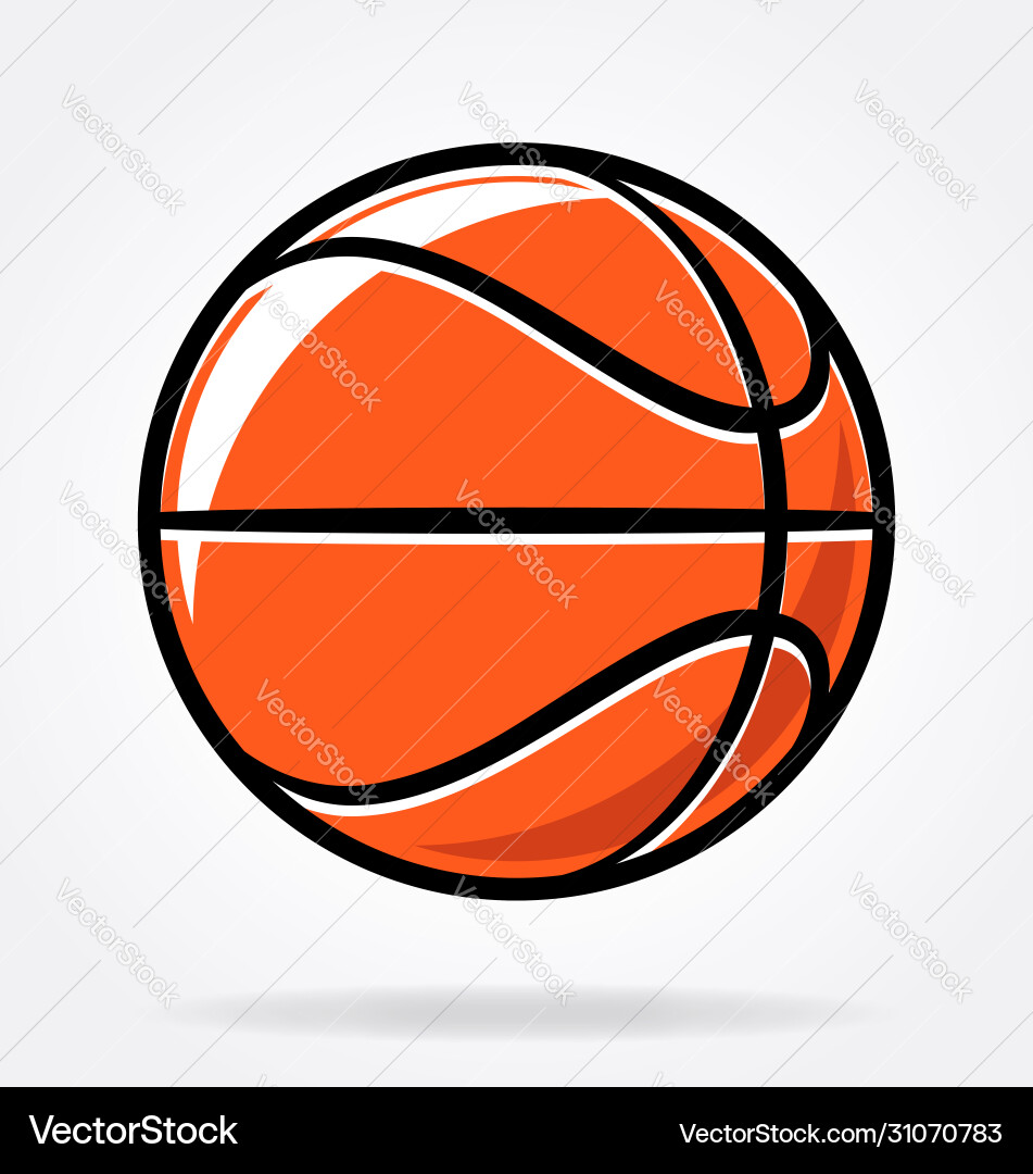 Cartoon stylized basketball Royalty Free Vector Image