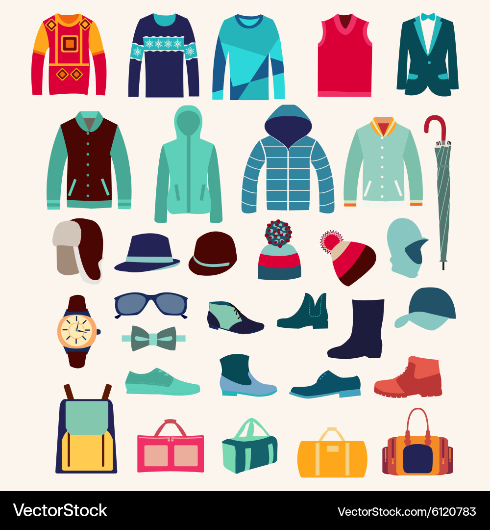 Collection of man clothing Royalty Free Vector Image