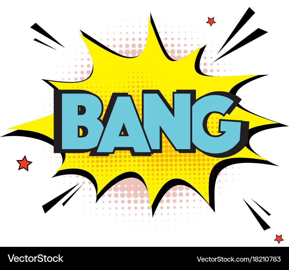 Comic explosion bang sign lettering Royalty Free Vector