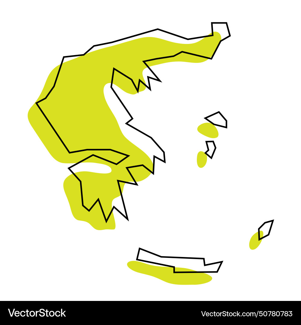 Greece simplified map Royalty Free Vector Image