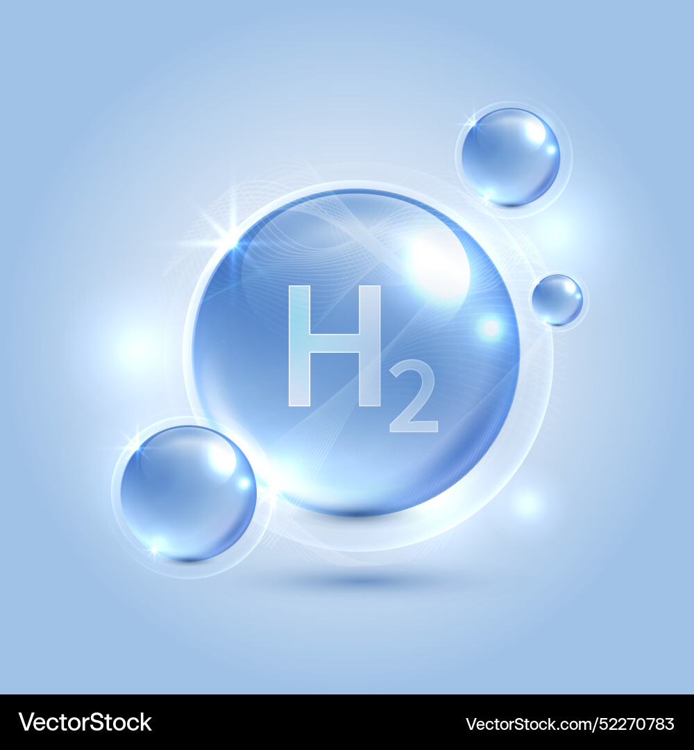 Hydrogen h2 production renewable energy source Vector Image