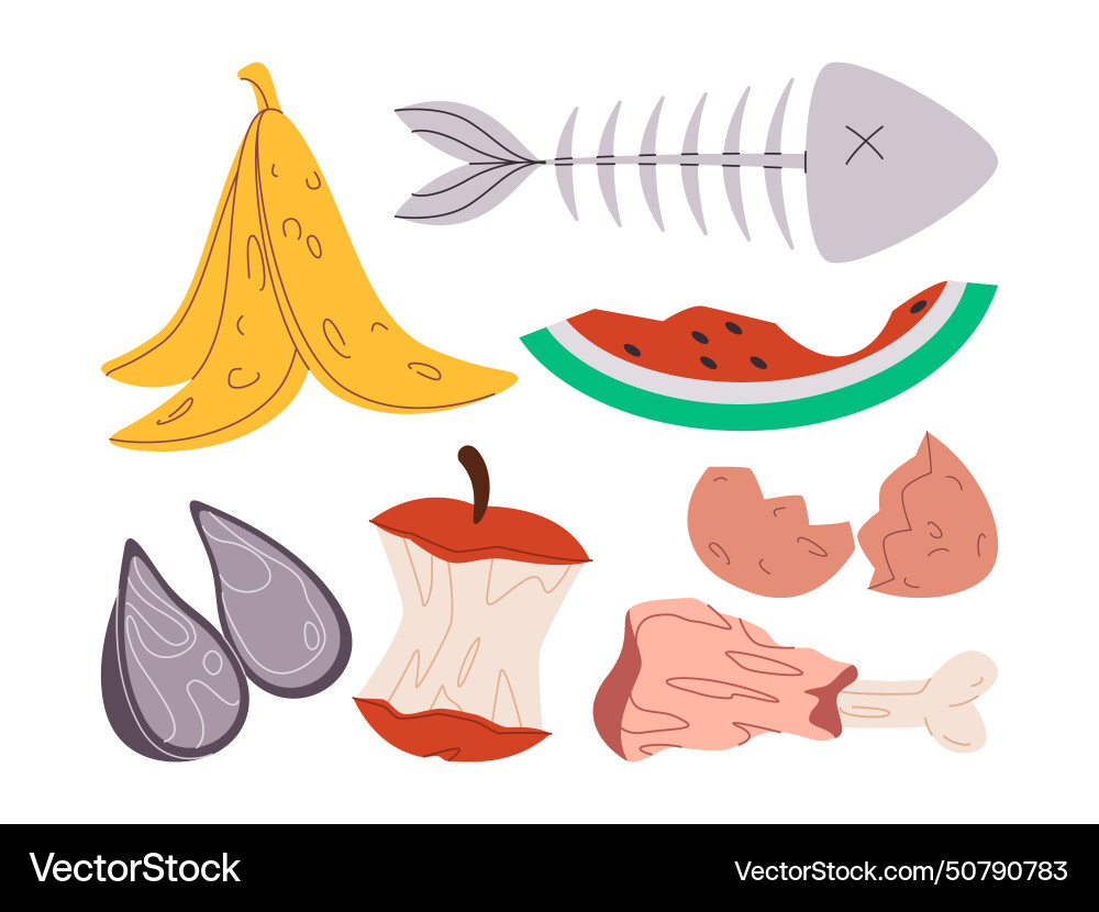 Leftover rubbish food organic waste environment Vector Image