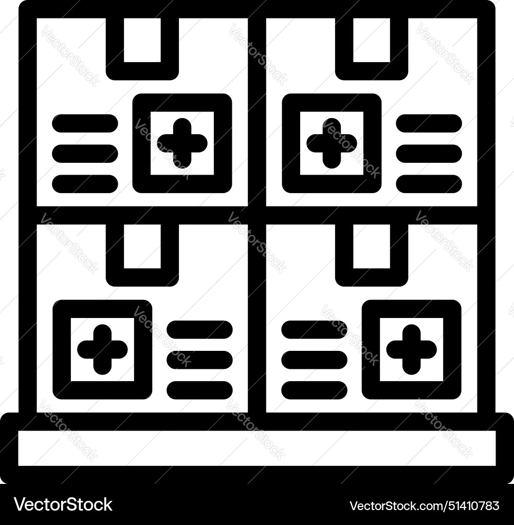 Medical services icons on a display Royalty Free Vector