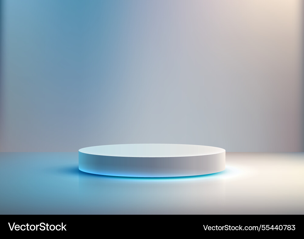 Minimalist white cylindrical pedestal in Vector Image