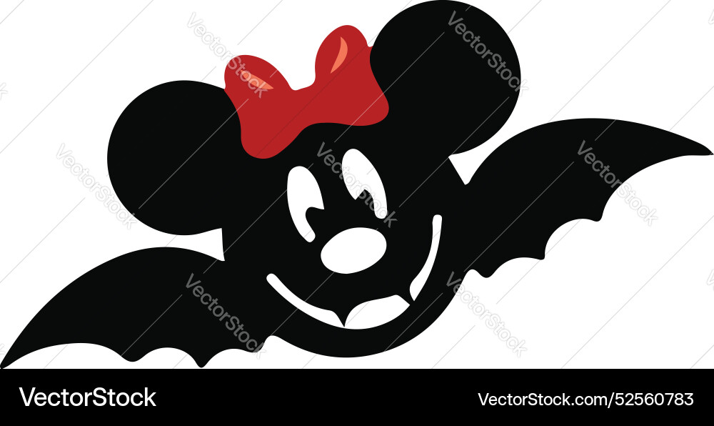 Minnie bat halloween Royalty Free Vector Image