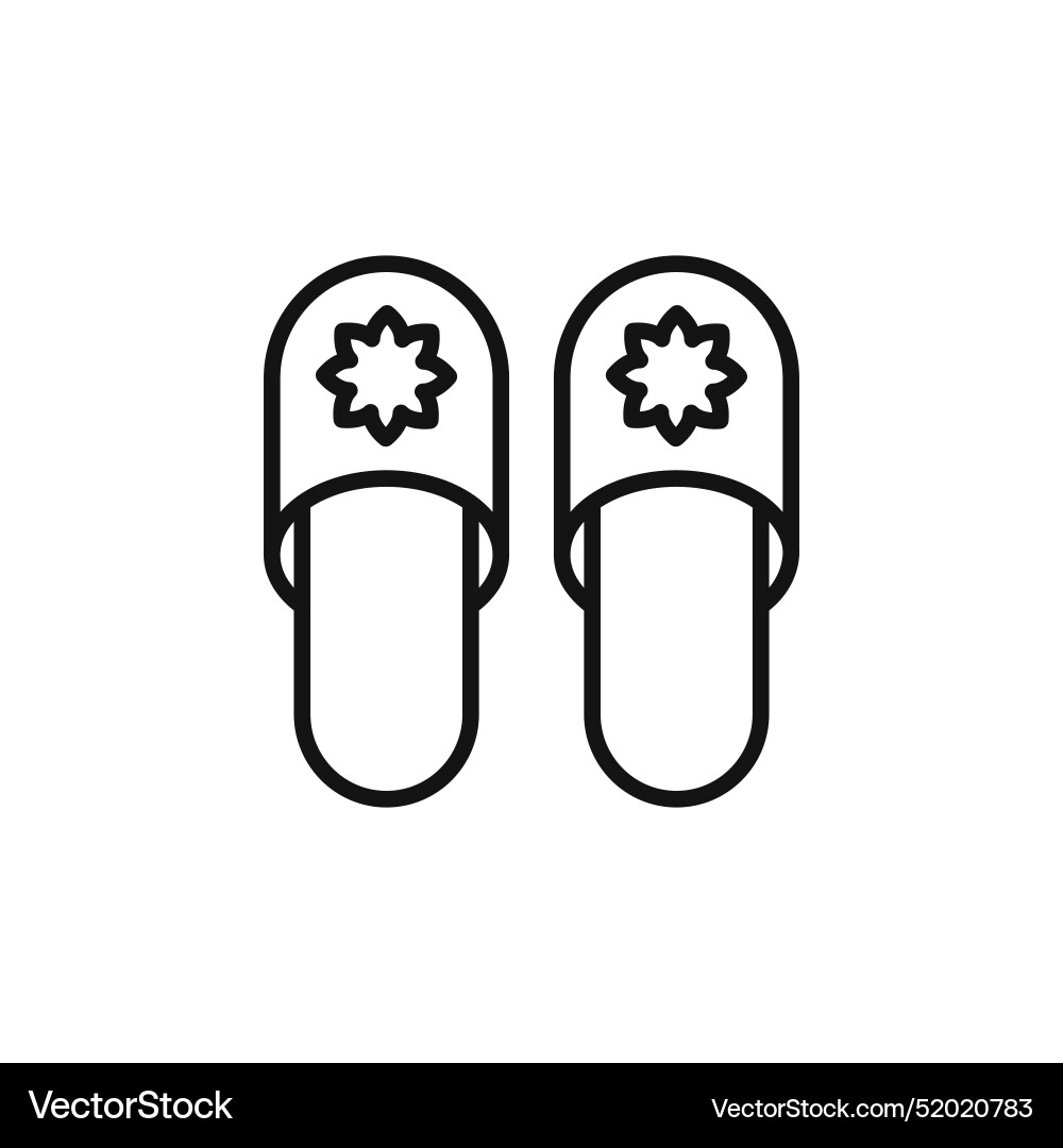 Slippers icon outline collection in black Vector Image