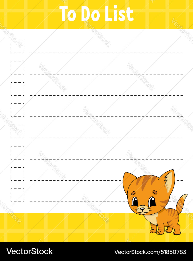 To do list printable template lined sheet Vector Image
