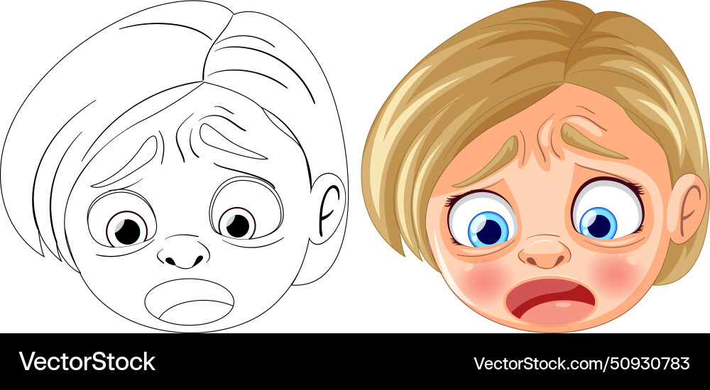 Two showing worried facial expressions Royalty Free Vector